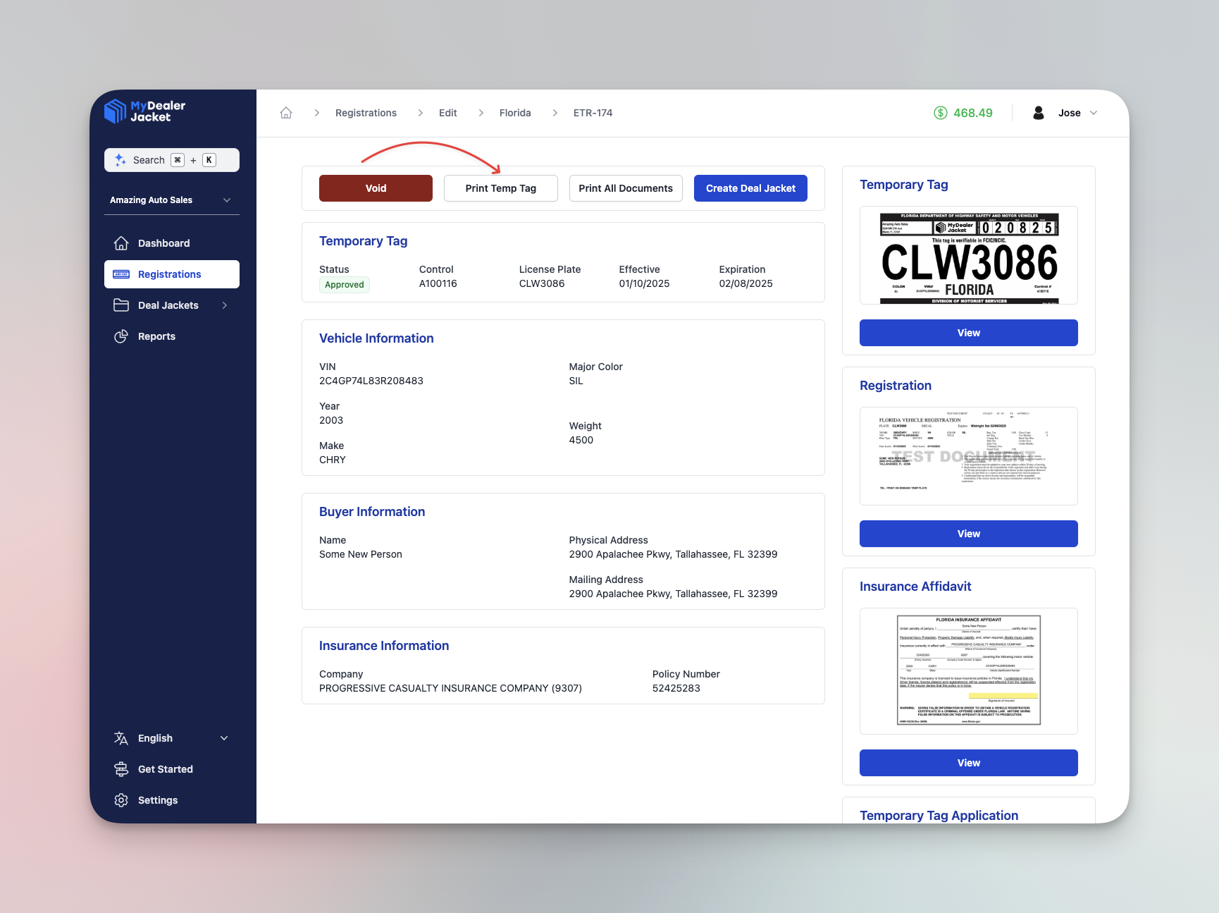 Imprimiendo una Chapa Temporal | My Dealer Jacket